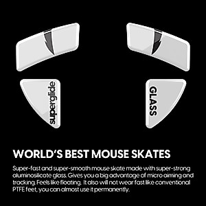 Superglide - Fastest and Smoothest Mouse Feet/Skates Made with Ultra Strong Flawless Glass Super Fast Smooth and Durable Sole for Razer Viper Ultimate [White]