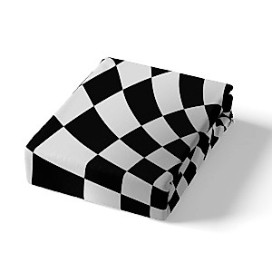 Castle Fairy Op Art Bedding Set,Black White Grid Duvet Cover for Kids Teen Boys Girls,Geometric Arrangement Comforter Cover Decorative Room,Visual Geometry Quilt Cover with 2 Pillowcases,King Size