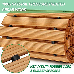 RELIANCER Wooden Garden Pathway,Outdoor Roll Out Cedar Straight Walkway,Patio Path Decorative Garden Boardwalk Walkways,Weather-Resistant Roll Up Beach Wood Road Floor,Wedding Party Pathways (12')
