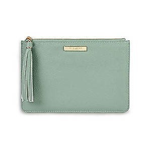 KATIE LOXTON Sophia Tassel Pouch Womens Medium Vegan Leather Clutch Handbag in Mint Green