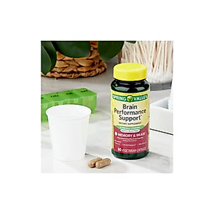 Spring Valley Brain Performance Support, 60 Count + STS Fridge Magnet.