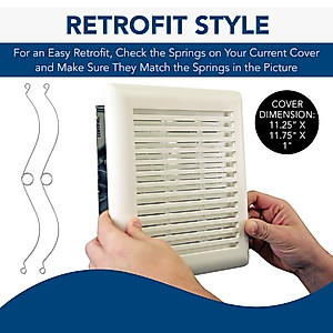 Broan-NuTone FGR300S Replacement Grille Cover for Roomside Series Bathroom Ventilation Fan, Easy Installation, White, 11.25 x 11.75 x 1 inches