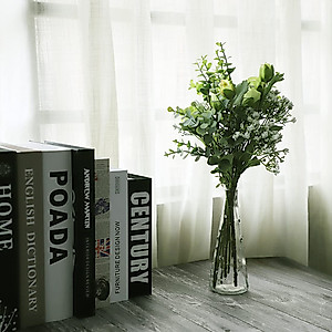 huaao 2 Pcs Artificial Rose Baby Breath Flowers Gypsophila with Eucalyptus Leaves Stems Bridal Wedding Bouquet for Home Decor Wedding Garden Party Office, Light Green