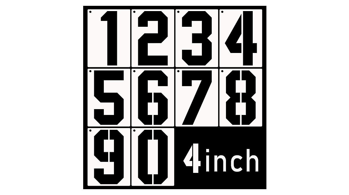 DXCYZ 4 Inch Number Stencils Kit - Reusable 0-9 Templates