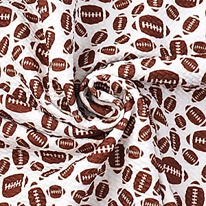David Angie Football Bullet Textured Liverpool Fabric 4 Way Stretch Spandex Knit Fabric by The Yard for Hair Bows Headbands Making (Football)