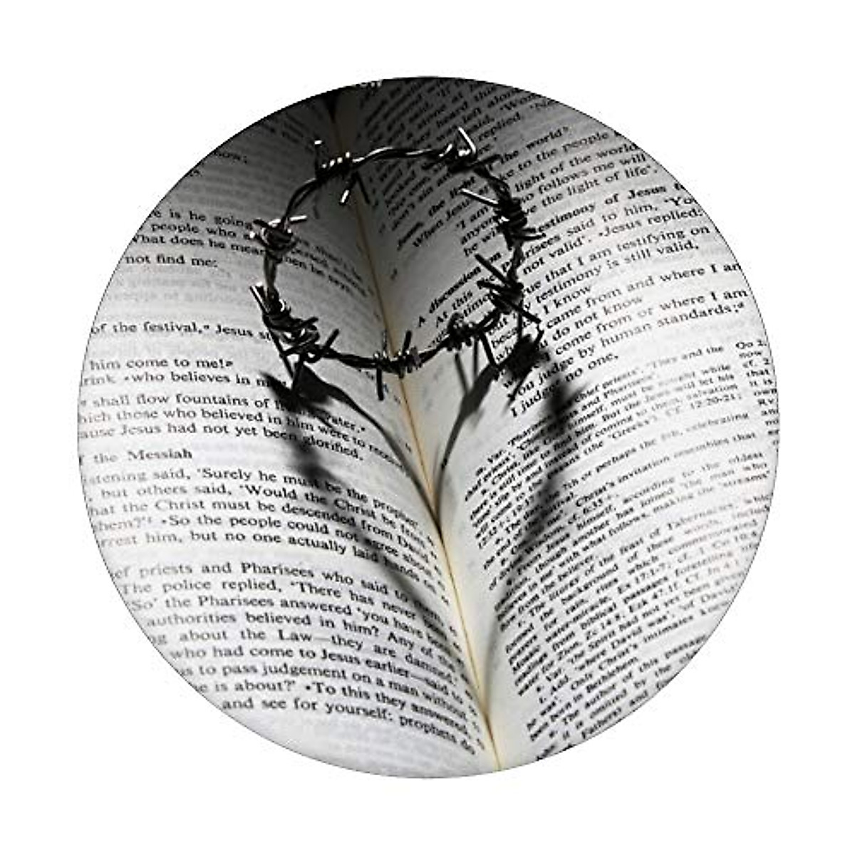 Bible Pages with Crown of Thorns Forming a Heart Shadow PopSockets PopGrip: Swappable Grip for Phones & Tablets
