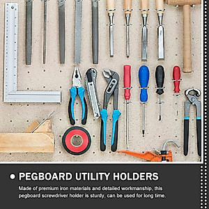 Angoily 5pcs Tool Hole Board clamp Bracket Kitchenware Holder Metal Hook Girl Screw Accessories Screwdriver Metal Appendix Iron Perfboard Shelf Iron Screw Iron Nail peg Board Hook