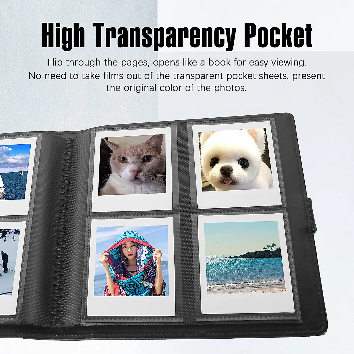 256 Pockets Photo Album for Fujifilm Instax Square SQ1 SQ6 SQ10 SQ20 Instant Camera, Fujifilm Instax SP-3 Mobile Printer, Extra Large Picture Albums for Fujifilm Instax Square Instant Film (Black)