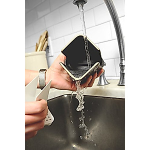 Full Circle Stash, Ceramic Sink Caddy, Gray and White, 11"