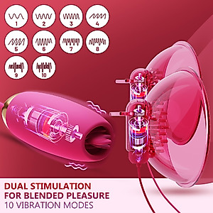 CELLDANCE Sex Toys for Women Nipple Toys Clitorals Stimulator with 10 Vibration Modes, Vibrator Toy Nipple Suckers Tongue Licking Rechargeable Adult Toys for Couples Pleasure, Juguetes Sexuales