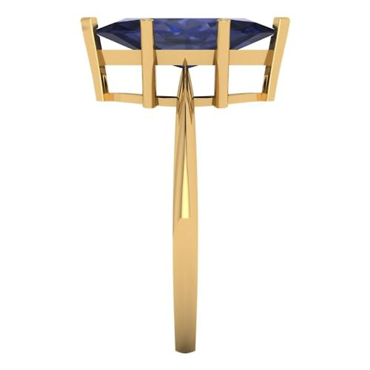 Clara Pucci 2.50 ct Marquise Cut Custom Engraving Blue Sapphire Engagement Wedding Solitaire W/Accent Ring 18K Yellow Gold Size 8.5