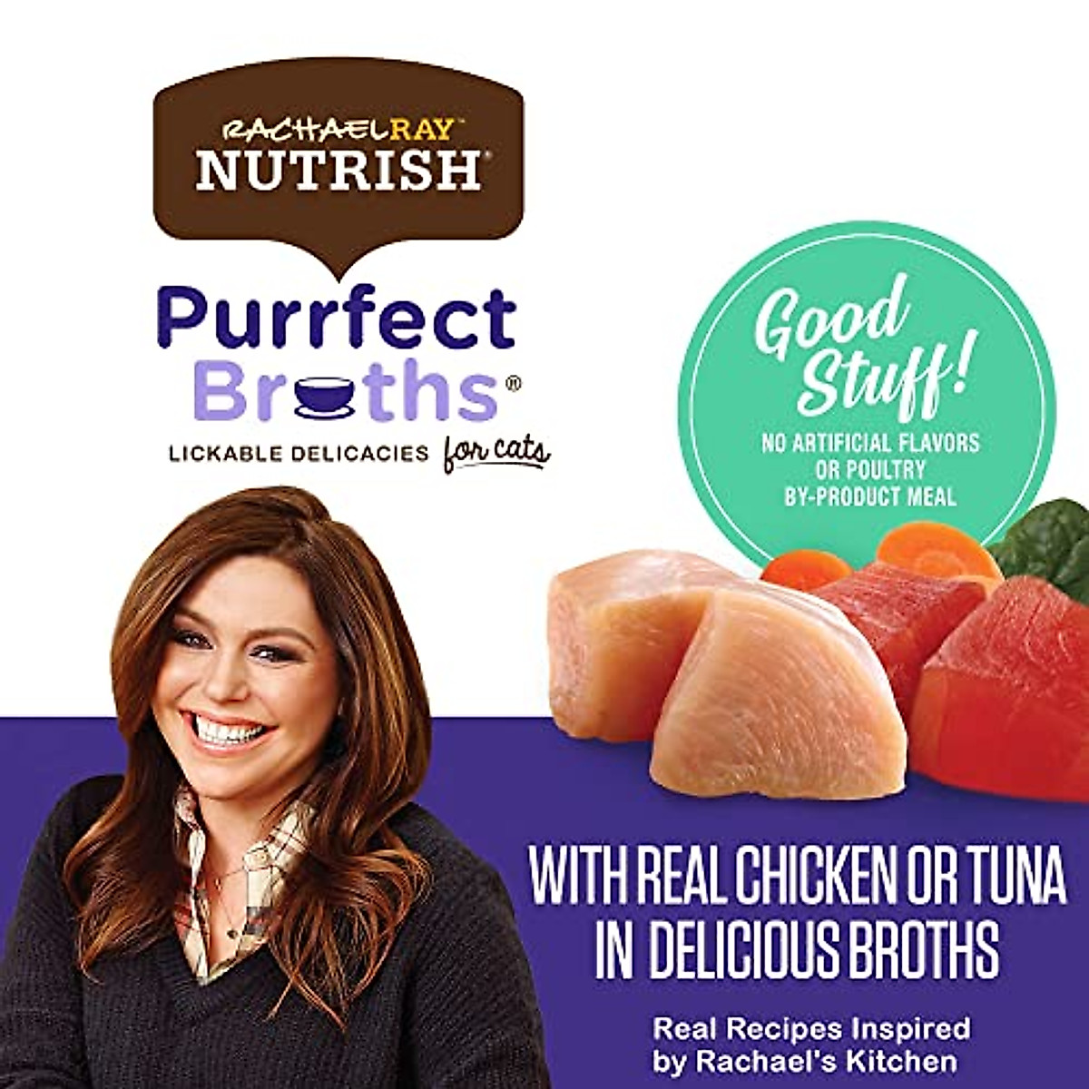 Rachael Ray Nutrish Grain Free Chicken and Tuna Recipe Variety Pack Wet Cat Food, 1.4 oz., Count of 12