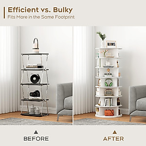 Yechen Rotating Shoe Rack Tower, 7-Tier Spinning Shoe Shelf Carousel, 360° Display Vertical Shoe and Handbag Organizer Furniture for Closet, Modern Free Standing Revolving Round Storage Solution