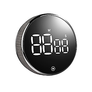Gvtufeil Cooking Timer, Digital Kitchen Timer with LED Digital Display Visual Rotary Magnetic Countdown Countup Timer for Cooking Baking Studying Teaching, Easy for Seniors and Kids to Use
