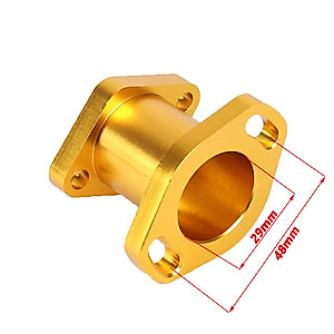 Performance Racing Intake Pipe Inlet Manifold CNC Aluminum with Gasket Screw for VM22 26mm Predator 196cc 212ccc CT200U Honda GX160 GX200 6.5HP OHV KT196 Clone Engines Mini Bike Go Kart Gold