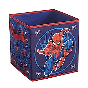 Marvel Spiderman Glow in The Dark Collapsible Storage Cubes, Set of 2, 10"x10"