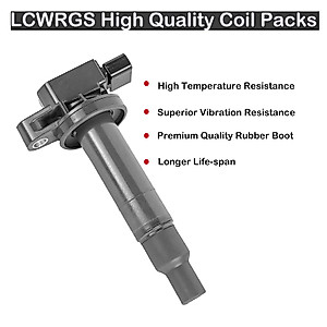 Pack of 4 Ignition Coils For L4 1.5 2000 2001 2002 2003 2004 2005 2006 2007 2008 2009 2010 Scion XA XB Toyota Prius Echo Yaris Coil Packs Replaces# UF316