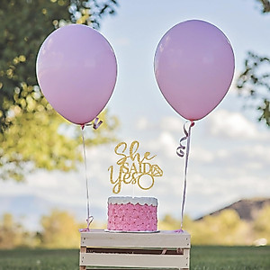 Glitter She Said Yes Cake Topper - Mr & Mrs Wedding Shower Sign, Wedding Engagement Bridal Shower Party Decorations Gold