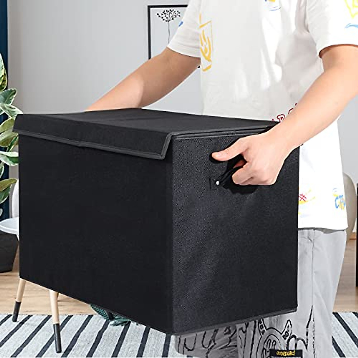 popoly Large Toy Box Chest with Lid, Collapsible Sturdy Toy Storage Organizer Boxes Bins Baskets