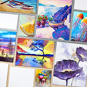 Glokers Paint Canvas Panels Set - 24 Primed Art Canvases for Painting - 11x14, 9x12, 8x10, 5x7 - White Cotton Blank Canvas Board Great for Wet or Dry Media, Acrylic, Oil, Gouache & Tempera