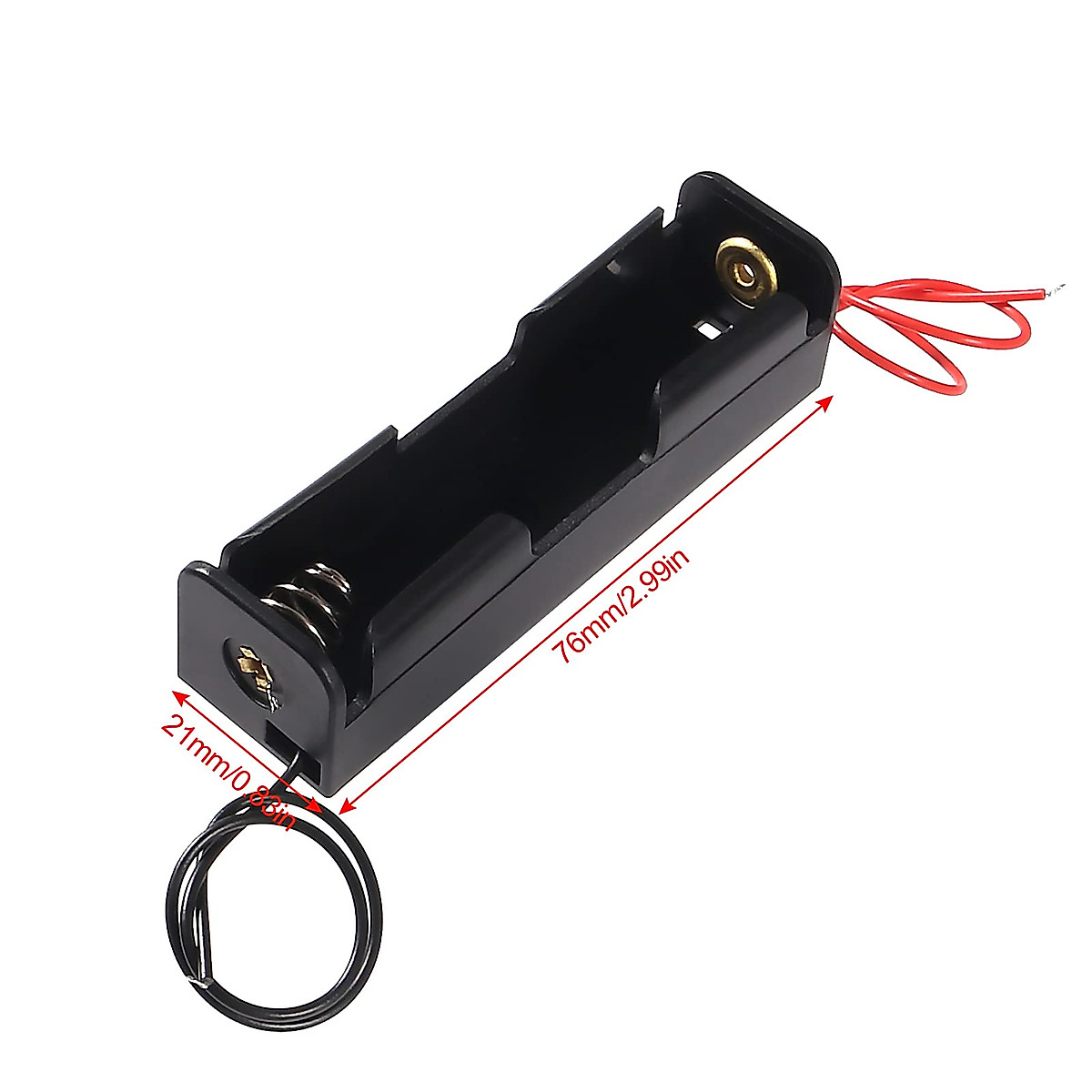 AEDIKO 10pcs 18650 Battery Holder 18650 Battery Clip 1 Slots 3.7V Plastic 18650 Battery Storage Box Case with Connect Cable