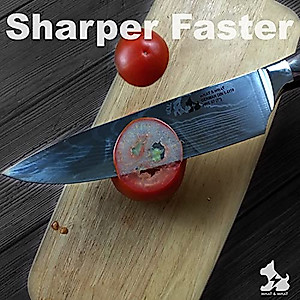 MHAT & MHAT 9pcs Essential Kitchen Knife Block Set Pro, Ergonomic Pakkawood Handle, Sharper steel