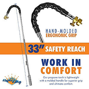 Flame King Propane Torch Weed Burner, 24000 BTU + Empty Refillable 1LB Empty Propane Cylinder Tank - Reusable - Safe and Legal Refill Option - DOT Compliant - 16.4 oz, Green
