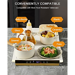 Electric Warming Tray, Warming Mat for Food with 8 Temperature Settings and Timing, Raised Feet Protects Table, Portable Food Warmer for Buffets Party, Gathering, Daily Use