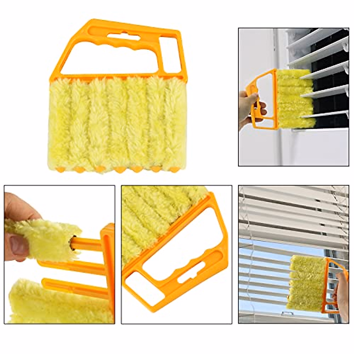 8 Pcs Hand-held Groove Gap Cleaning Tools - Door Window Track Crevice Cleaning Brushes Blind Cleaner Duster, Window Magic Cleaning Brush for Shower Door, Car Vents, Air Conditioner, Keyboard, Shutter