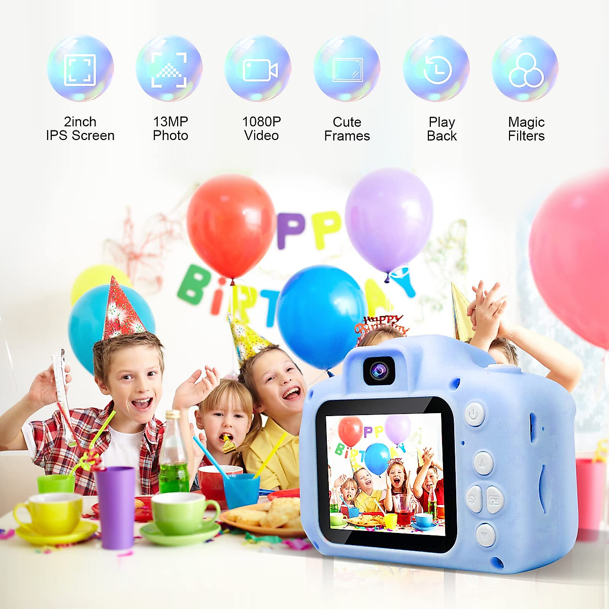 One'sMore Upgrade Selfie Kids Camera for Girls, Christmas Birthday Gifts for 3-8 Year Old Girls, Kids Digital Camera with Video Function, Dual Lens Camera for Kids, Toys Gifts for Girls Age 3-8 Pink