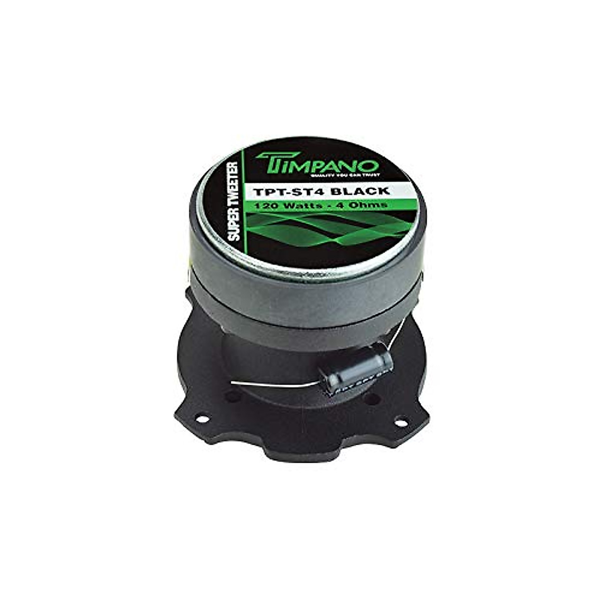 Timpano TPT-ST4 Black 3.5 Inch Super Tweeter, 4 Ohm, 500 Watts Peak, 105 dB Bullet, 1 in Voice Coil, Pro Car Sound System Bullet Tweeters (Pair)