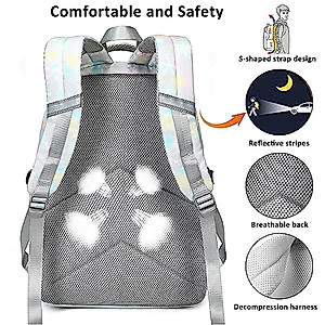 Joyfulife Kids Backpack for Girls Backpack with Lunch Box Elementary Primary Middle School Bags Bookbags for Teen Students