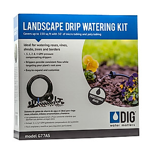 DIG G77AS Advanced Landscape 52 Piece Drip Watering Kit - Efficient and Customizable Garden Irrigation