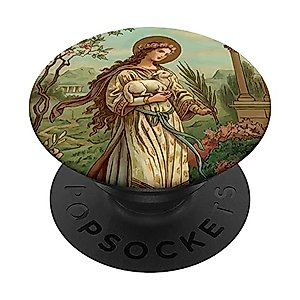 St Agnes of Rome Prayer Card Vintage Catholic Art Saints PopSockets Swappable PopGrip