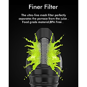 SiFENE Cold Press Juicer Machine, Dual Feed Chute Slow Masticating Juicer, Vegetable and Fruit Juice Maker Squeezer Machines, Recipes Included