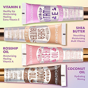 Broadway Ruby Kisses Vita-Lip Clear Lip Gloss Moisturizing Hydrating Nourishing Long Lasting High Shine Glossy Lip Care Gloss 0.47oz/14ml (10 PCS SET)