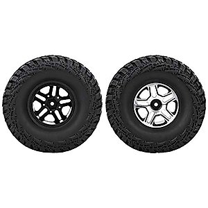 RC Car Wheel, Aluminium Alloy High Accuracy Wear Resistant Simulation Look RC Wheel Hubs Tire Convenient for 1/10 Remote Control Model(B Black)