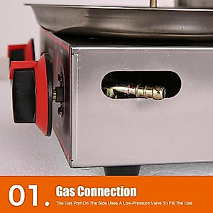 Commercial Vertical Barbecue Grill, 360° Automatic Rotation Gas Rotisserie BBQ Skewer, Stainless Steel Kebab Baking Oven with Temperature 50-300℃, for Restaurant Kitchen Parties(Black)