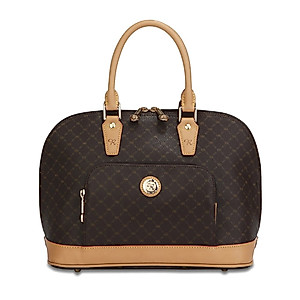 Rioni Designer Handbags & Luggage Signature Brown Dome Handle Bag