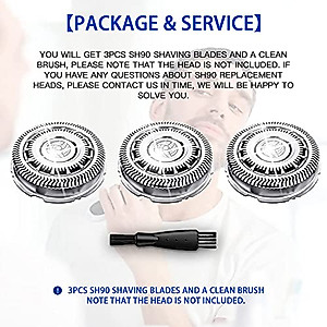 SH90 Replacement Heads for Philips Norelco Shavers Series 9000, Upgrade SH90/72 replacement Heads (3 count)