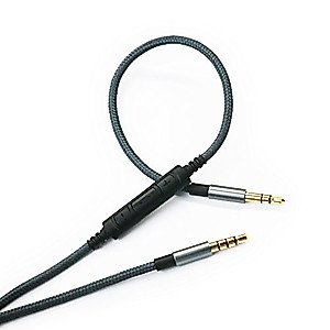 NewFantasia 3.5mm to 3.5mm Male Audio Cable Compatible with Skullcandy Hesh, Hesh 2, Hesh3, Crusher, Grind Headphones, Remote Volume Control Mic for Samsung Galaxy Xiaomi Huawei Android Phone