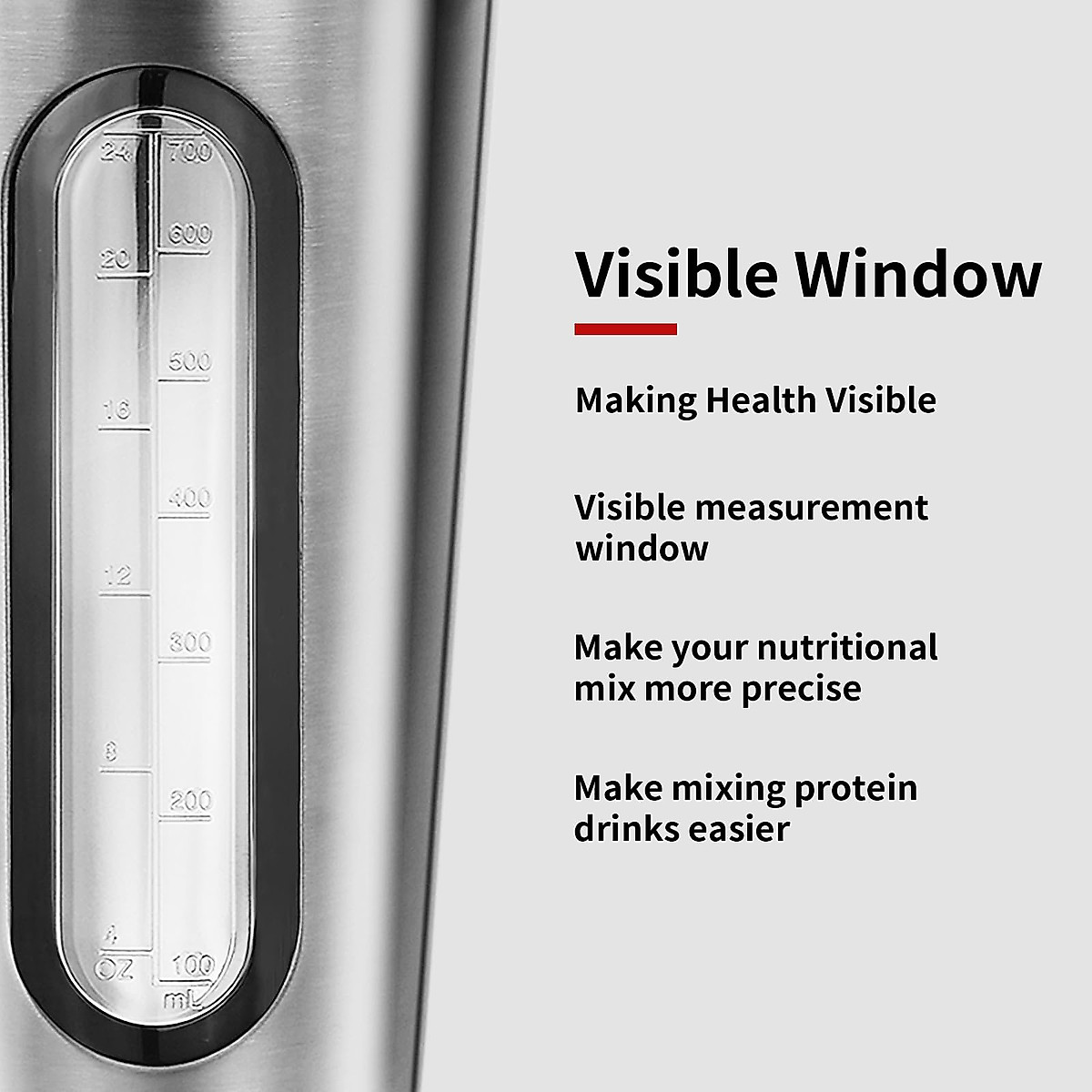 Shaker Bottles for Protein Mixes - Toofeel 28 oz Stainless Steel Protein Shaker with 2 Mixing Ball, Not Stays Cold/Hot, Visible Window Metal Shaker Cups, Leakproof, BPA Free Bottle Shaker