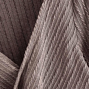 ZAFUL Women's Pullover Ribbed Batwing Lantern Sleeve Knitwear Knitted Crop Top Solid Round Neck Long Sleeve T-Shirt