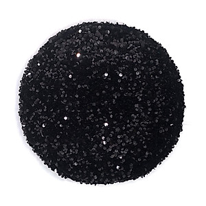 Bling Beret Hats for Women Color Paris Artist Cap Fashionable Ladies Sparkle Shining French Style Beanie Beret (Black)