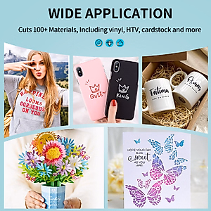 LOKLiK Crafter by HTVRONT Cutting Machine - Vinyl Cutter Machine for All Crafts, Cutting Machine for Vinyl, Iron On, Cardstock, Cuts 100+ Materials, Creates Customized Tshirt, Cards, Labels, Decals