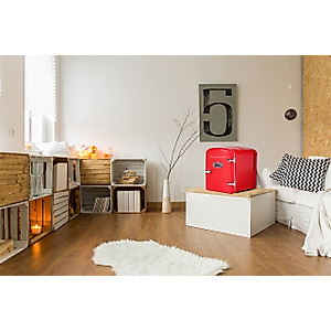 Frigidaire EFMIS175-RED Portable Mini Fridge-Retro Extra Large 9-Can Travel Compact Refrigerator, RED (Renewed)