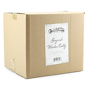 AuldHome Wood Basket Caddy (Gray Washed), 4-Compartment Carry-All Divided Organizer, Great for Easter/Spring Gift Basket