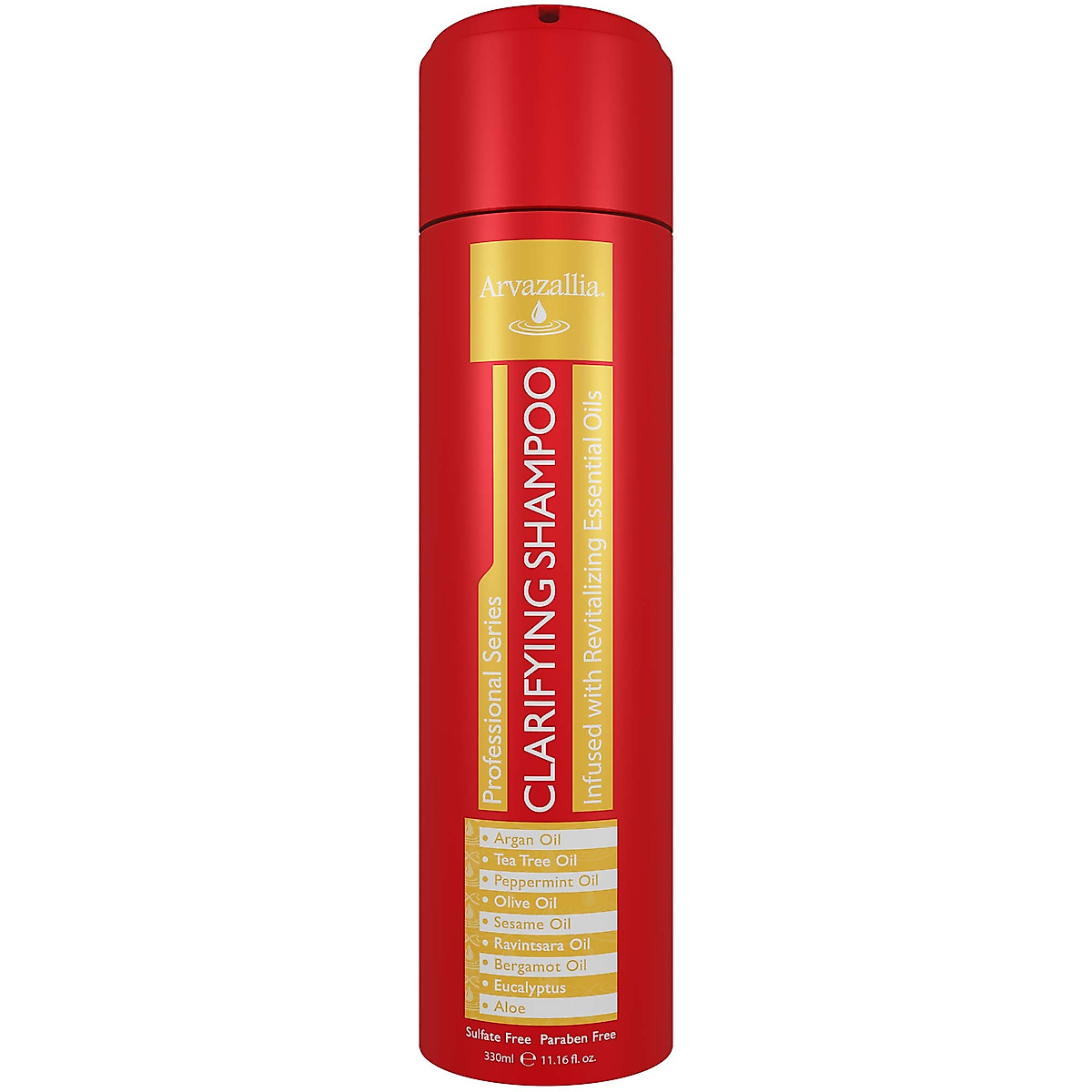 Arvazallia Clarifying Shampoo with Revitalizing Essential Oils - Professional-Grade Anti-Residue Cleanser Infused with Argan, Tea Tree, Peppermint, Olive, Sesame Oils, and Aloe