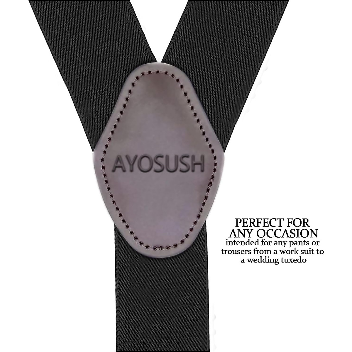 AYOSUSH Retro Y Suspenders for Men Heavy Duty Big and Tall Hooks for Belt Loop Jeans Black Shape Formal Braces