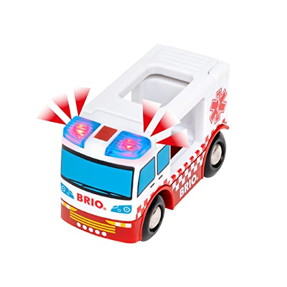 BRIO World – 36025 Rescue Team Train Set | 44-Piece Interactive Toy for Kids Age 3 and Up | Multi-Level Railway Play | FSC-Certified European Beech Wood